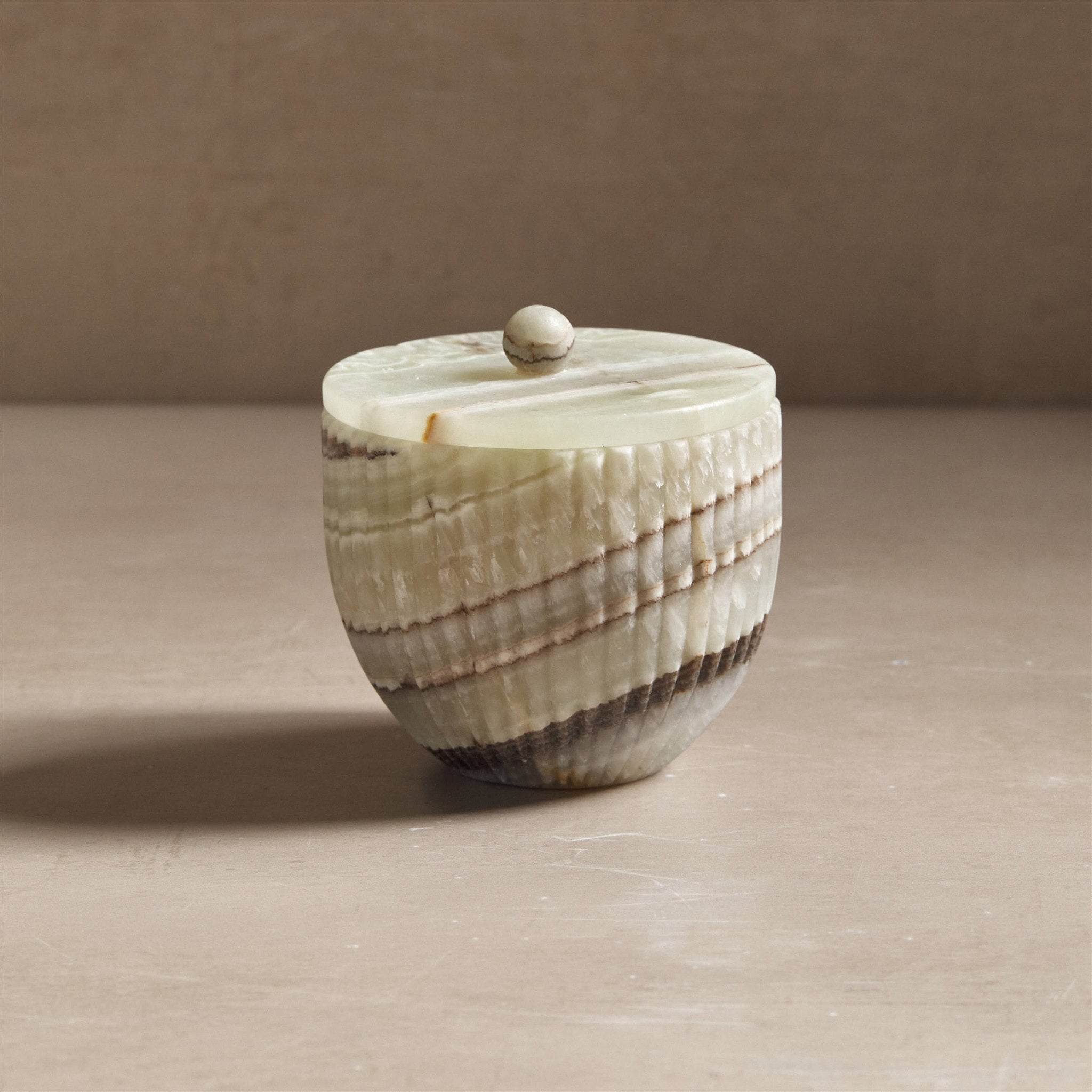 Luna Ribbed Container - Green Onyx - Studio H Collection