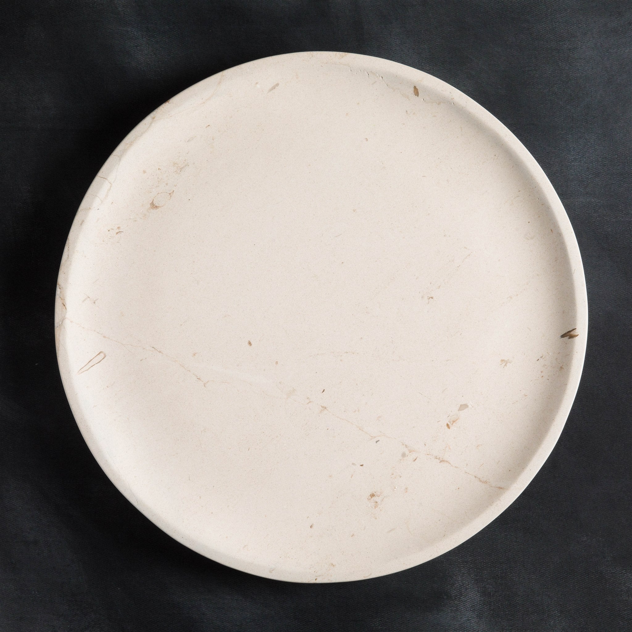 Celeste Round Stone Tray - Cream Limestone - Studio H Collection