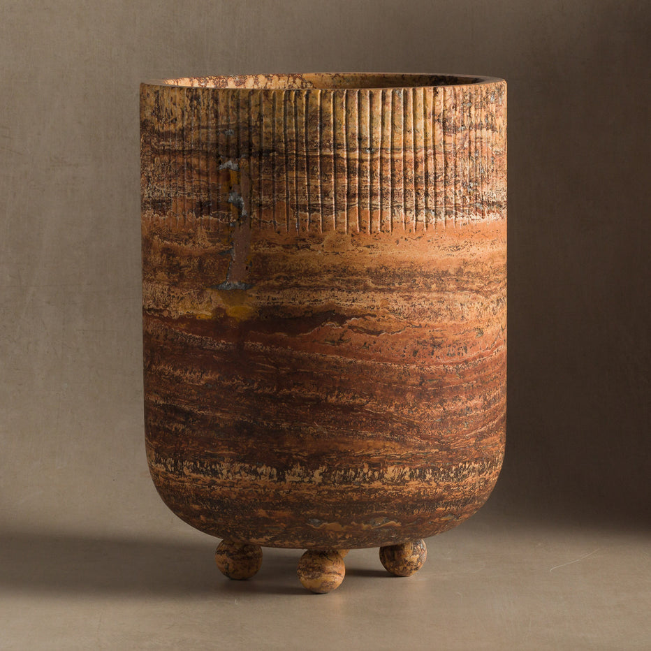 Ceres Stone Vessel - Rust Travertine - Studio H Collection