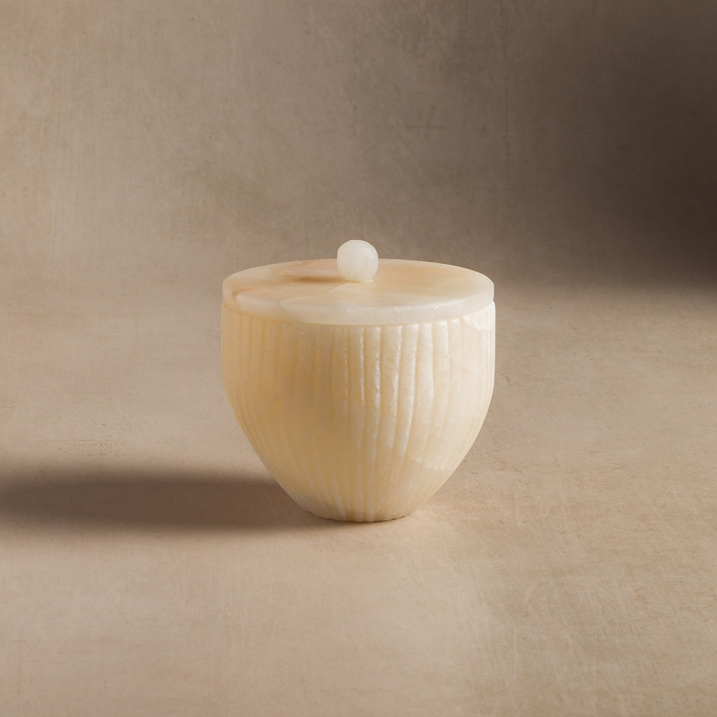 Luna Ribbed Container - Ivory Onyx - Studio H Collection