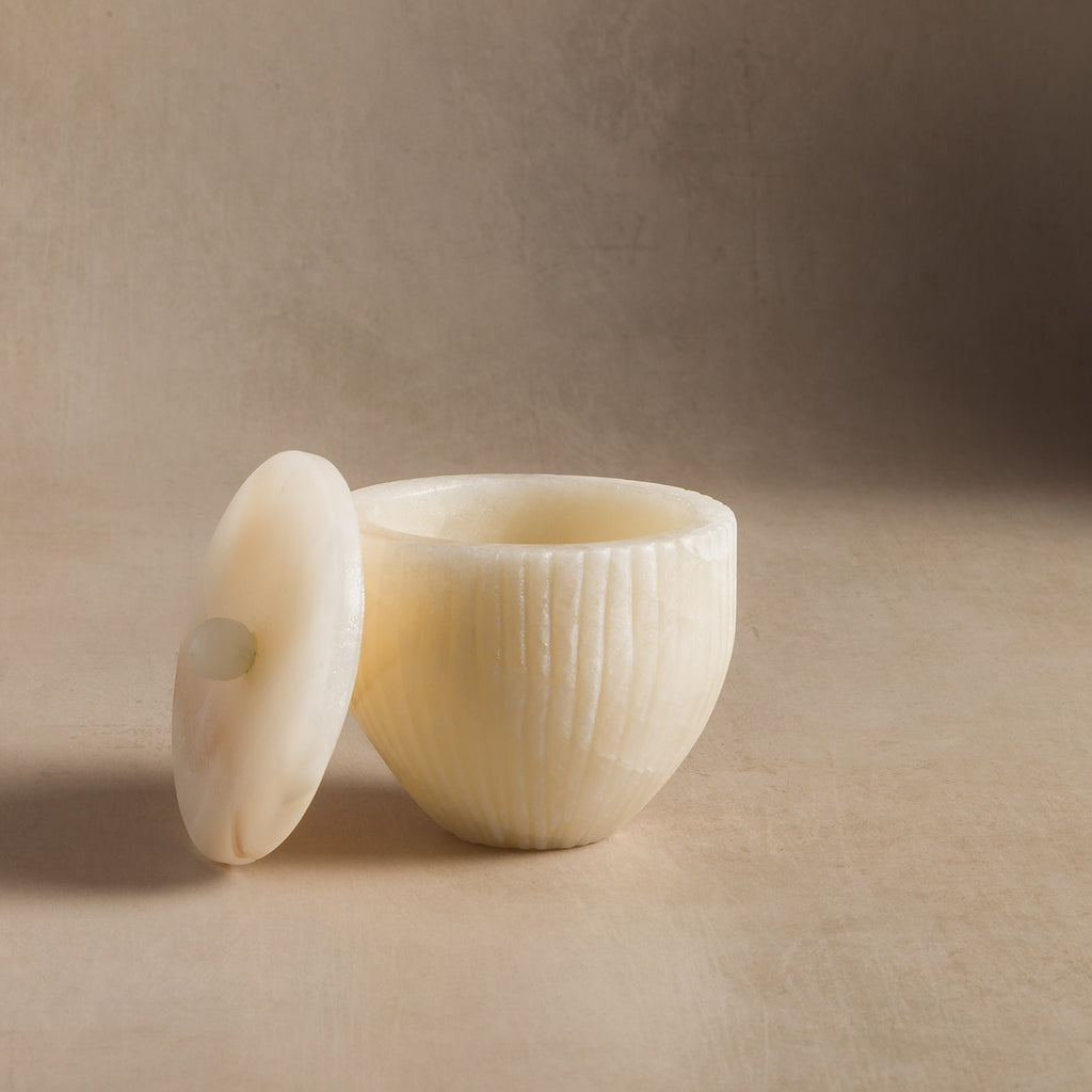Luna Ribbed Container - Ivory Onyx - Studio H Collection