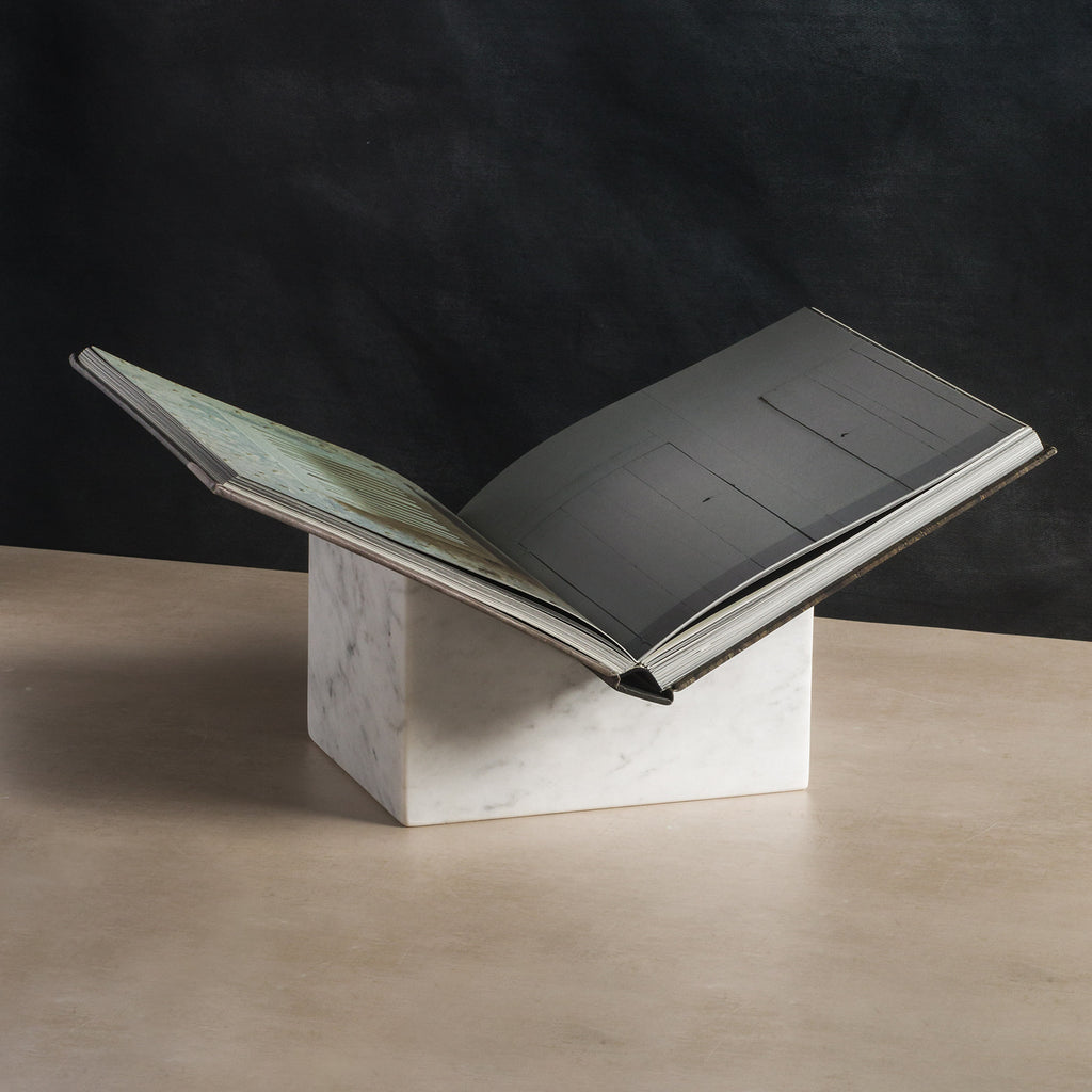 Studio H Collection | Luxury Muse Stone Bookstand - White Marble - Studio H Collection