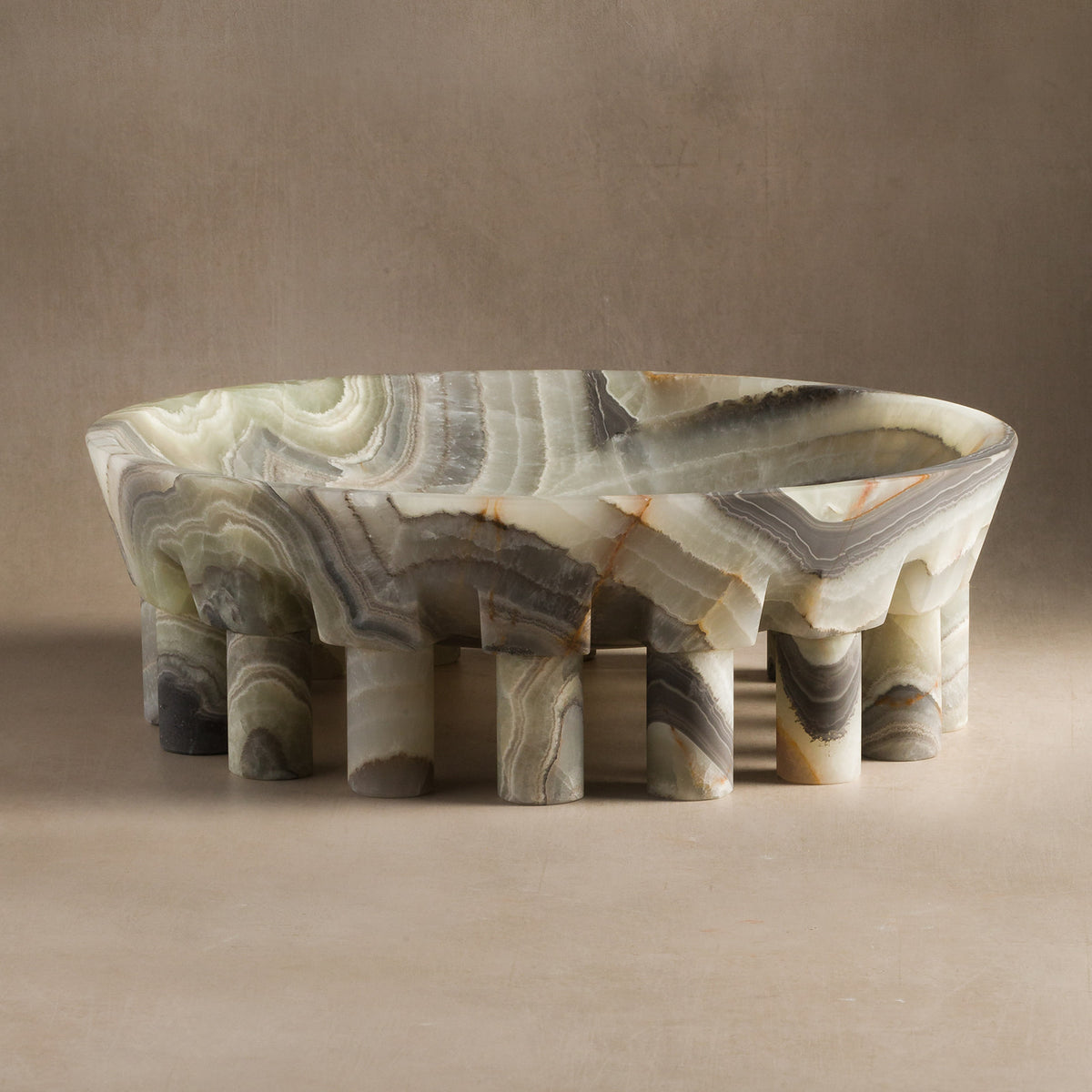 Luxury Pomona Stone Bowl Large - Green Onyx - Studio H Collection